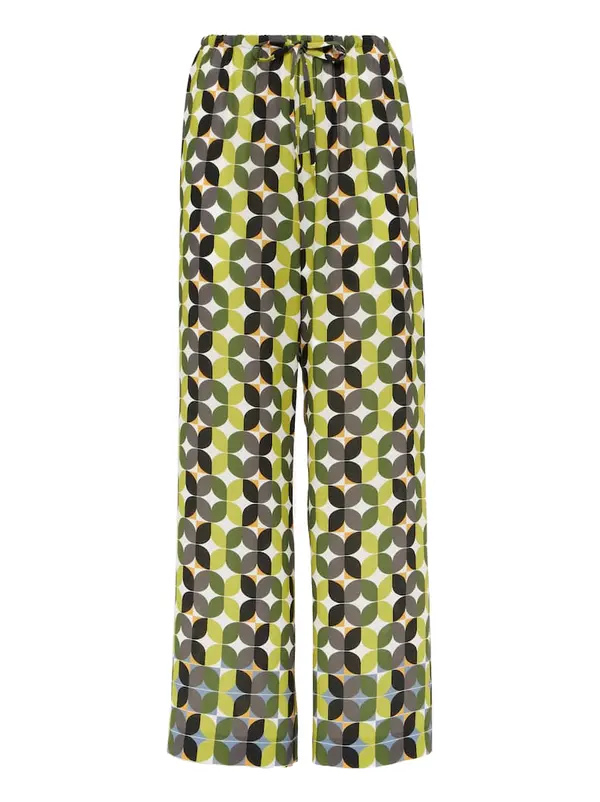 Dries Van Noten Printed High-rise Wide-leg Pants - Multicoloured