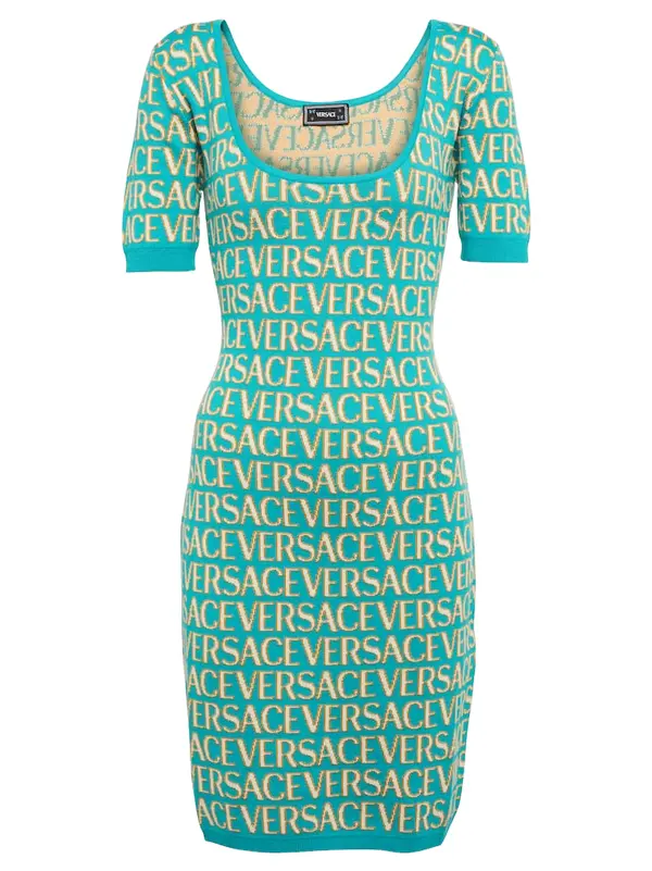 Versace Allover Intarsia Minidress - Multicoloured