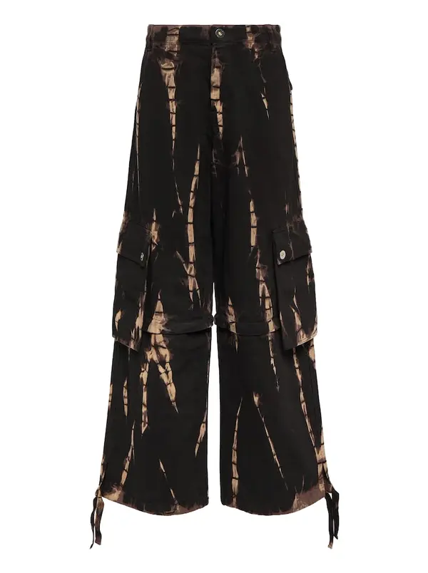 DION LEE Convertible Tie-dye Denim Cargo Pants - Multicoloured