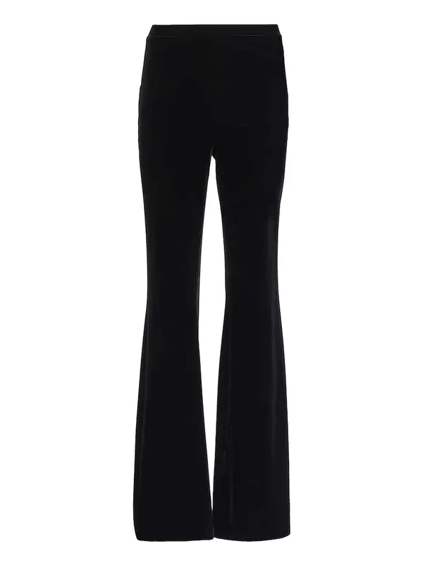 Diane Von Furstenberg Ruthette Velvet Wide-leg Pants - Black