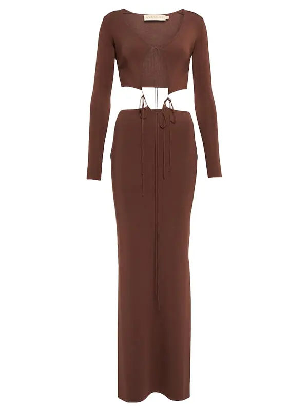 AYA MUSE Lapponi Knit Maxi Dress - Brown