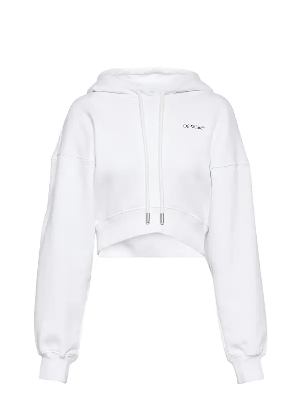 Off-White Printed Cropped Hoodie - Multicoloured