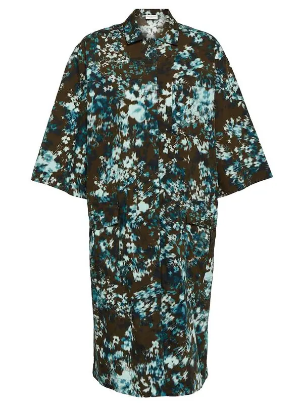 Dries Van Noten Floral Cotton Poplin Shirt Dress - Multicoloured