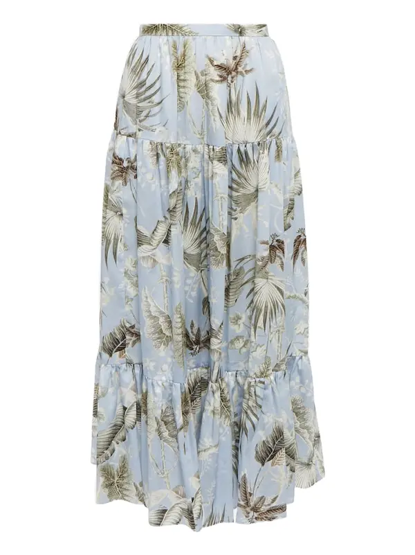 Erdem Olympia Printed Cotton Midi Skirt - Multicoloured