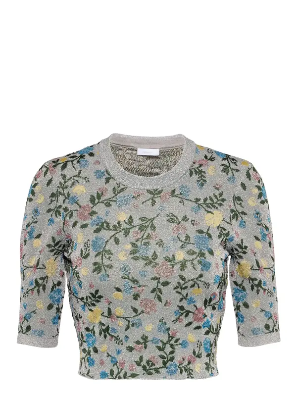 Rabanne Floral Jacquard Sweater - Silver