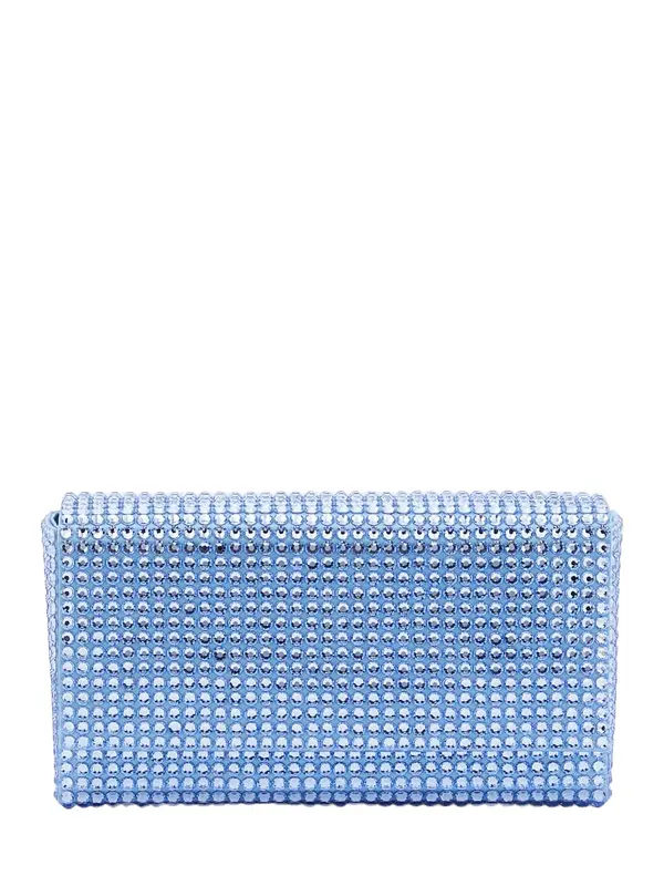 Amina Muaddi Superamini Embellished Clutch - Blue