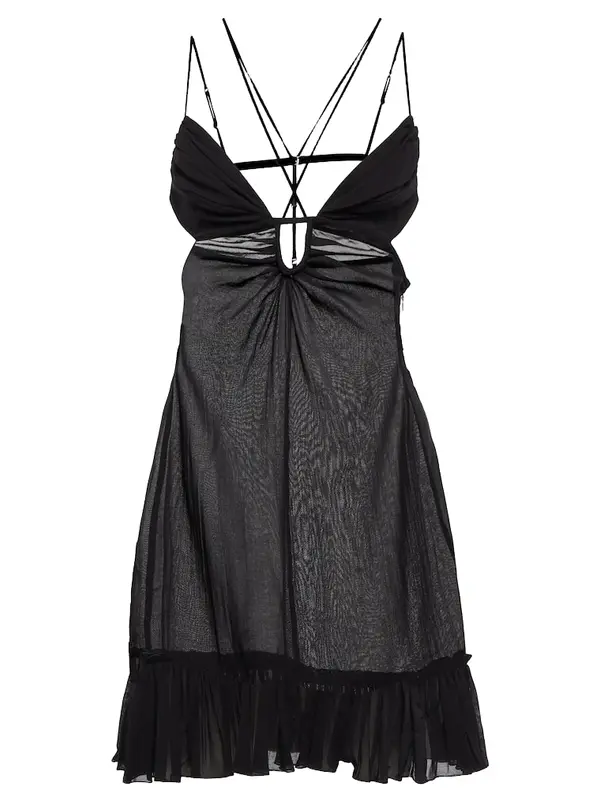 NENSI DOJAKA Cutout Halterneck Minidress - Black