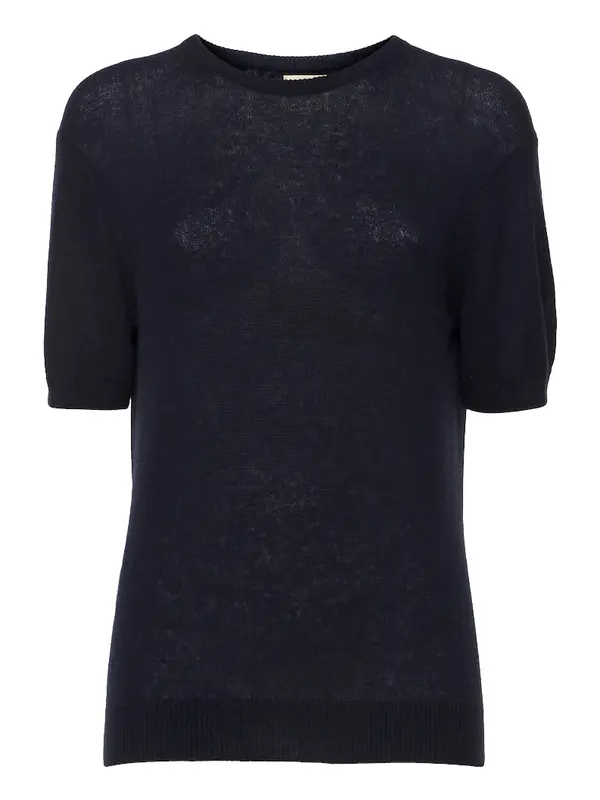 Khaite Pierre Cashmere-blend Top - Blue