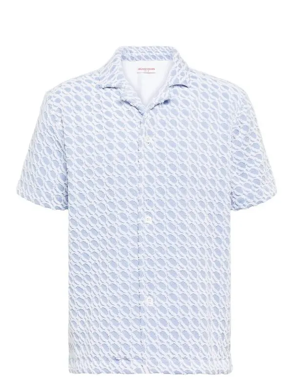 Orlebar Brown Howell Cotton Terry Bowling Shirt - Blue