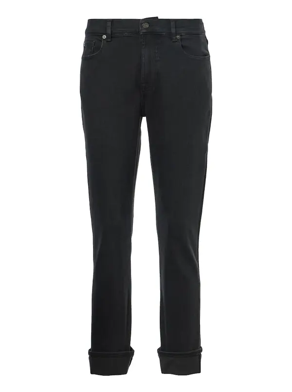 7 For All Mankind Relaxed Skinny Low-rise Jeans - Black