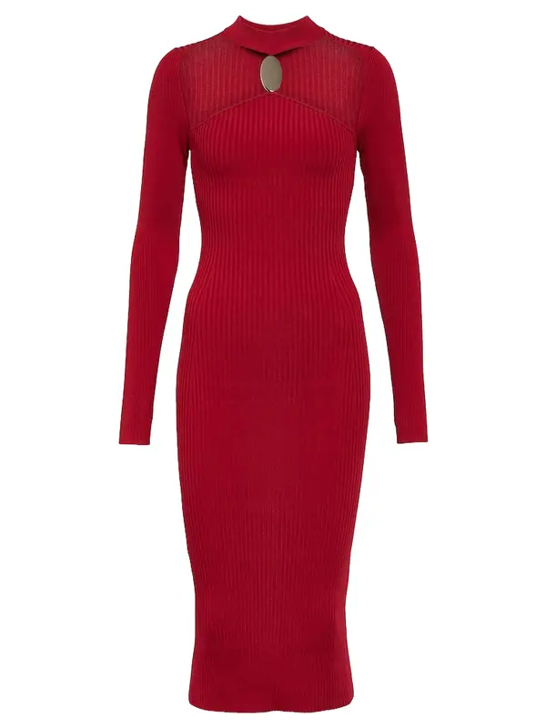 Simkhai Nikolai Halterneck Midi Dress - Red