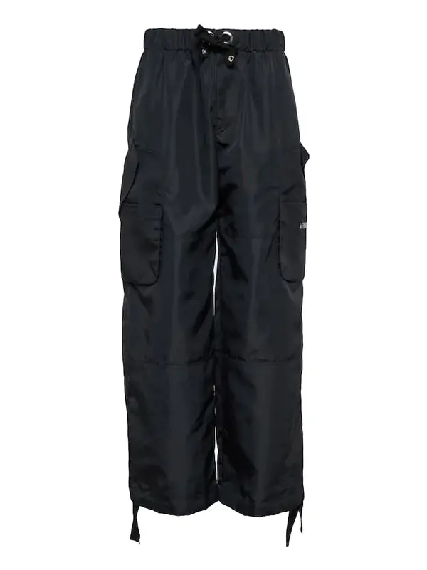 Versace Technical Wide-leg Cargo Pants - Black