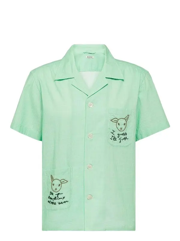 BODE See You At The Barn Cotton Shirt - Green