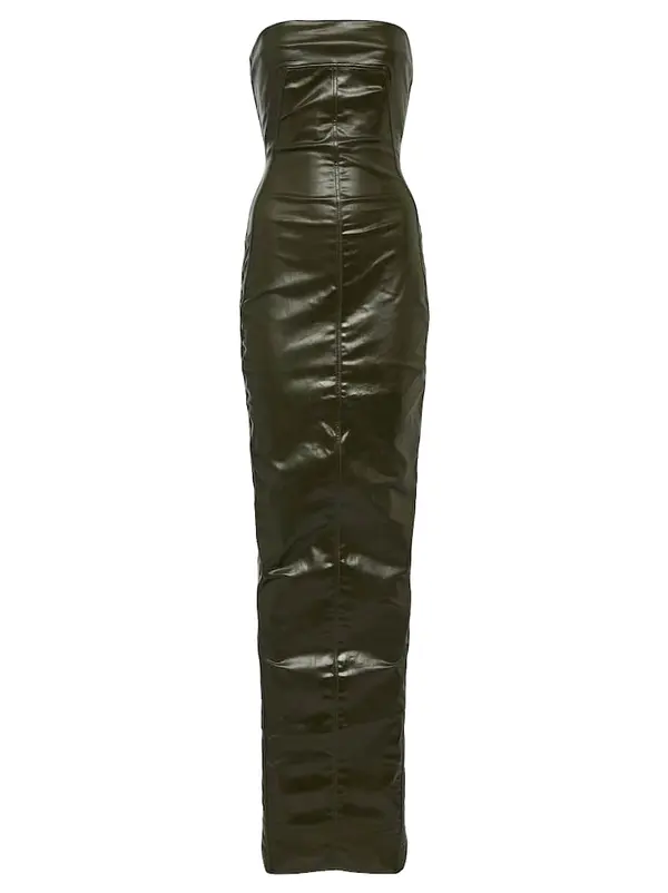 Rick Owens Strapless Maxi Gown - Green