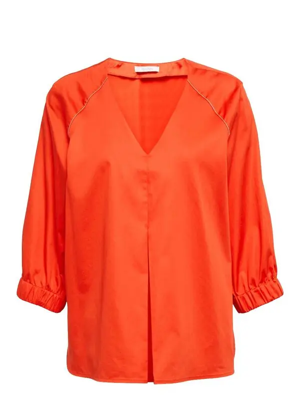 Max Mara Pordoi Cotton Blouse - Orange