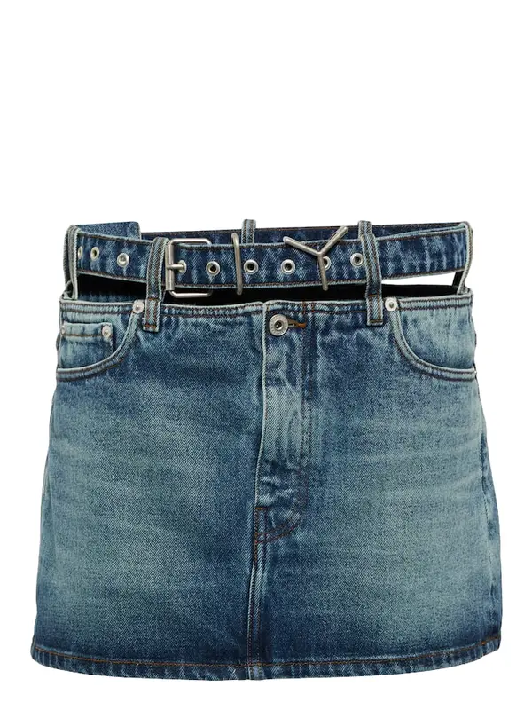 Y/project Y Belt Denim Miniskirt - Blue