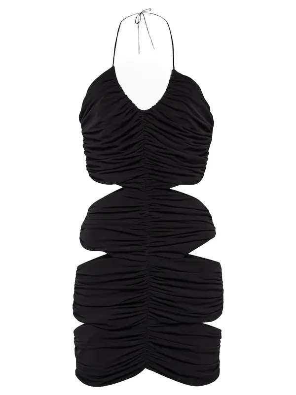 MONOT Halterneck Cutout Minidress - Black