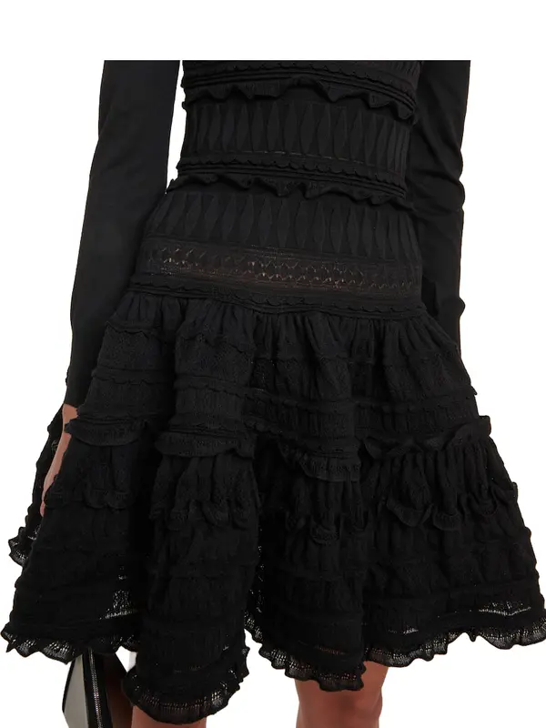 Alaïa Crinoline Wool Mini Dress - Black