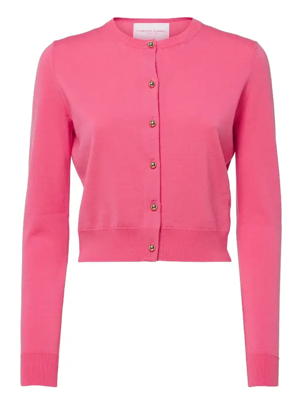 Carolina Herrera Virgin Wool Cardigan - Pink