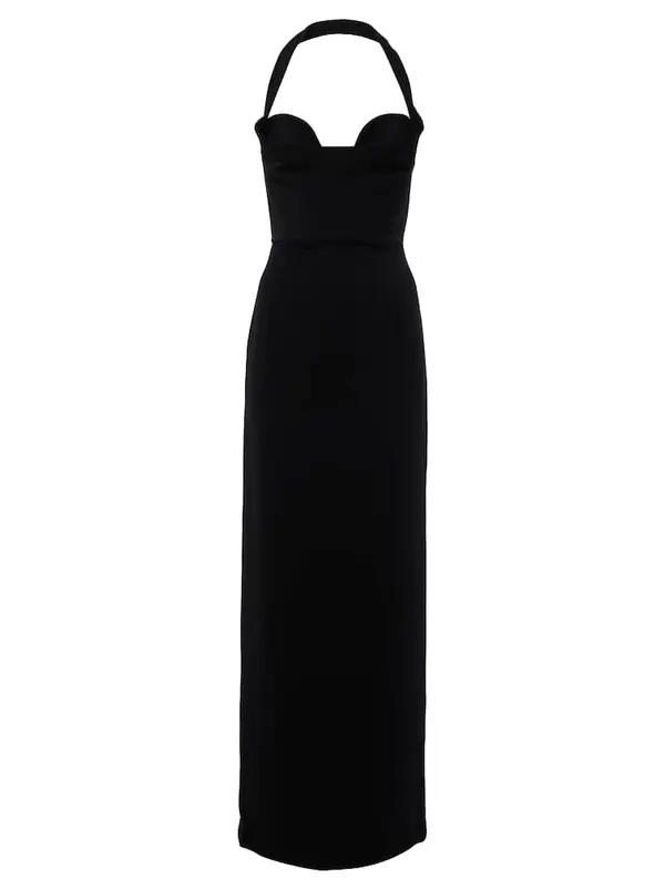 Solace London Serina Halter Gown - Black