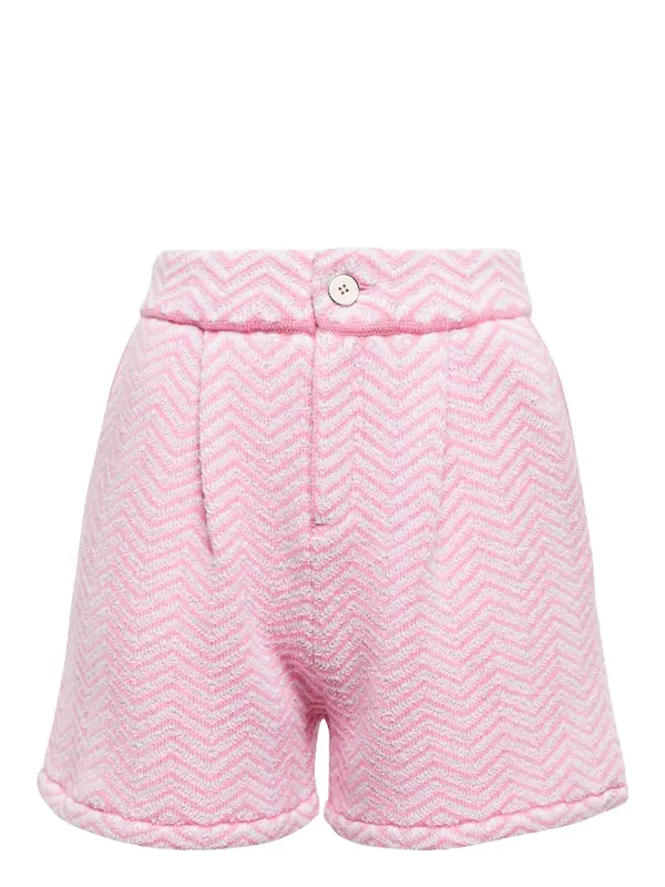 BARRIE Cashmere And Cotton-blend Boucle Shorts - Multicoloured
