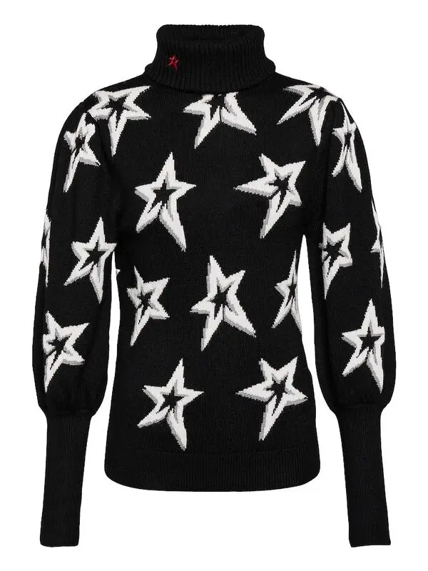 Perfect Moment Star Dust Wool Turtleneck Sweater - Black
