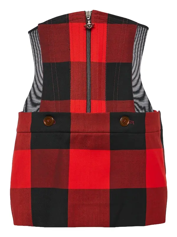 VIVIENNE WESTWOOD Checked Virgin Wool Miniskirt - Multicoloured