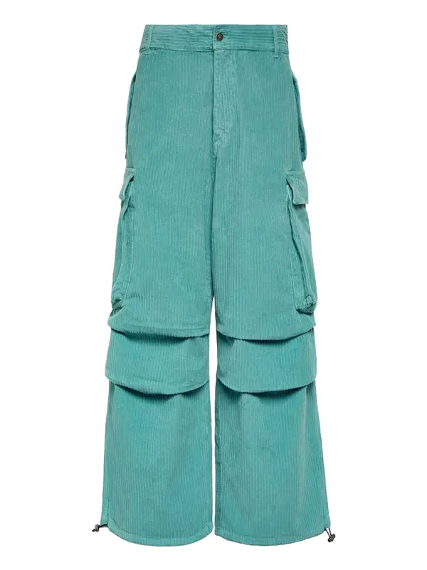Alanui Velvet Corduroy Cargo Pants - Blue