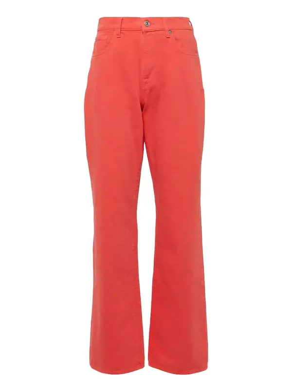 7 For All Mankind Tess High-rise Straight Jeans - Red