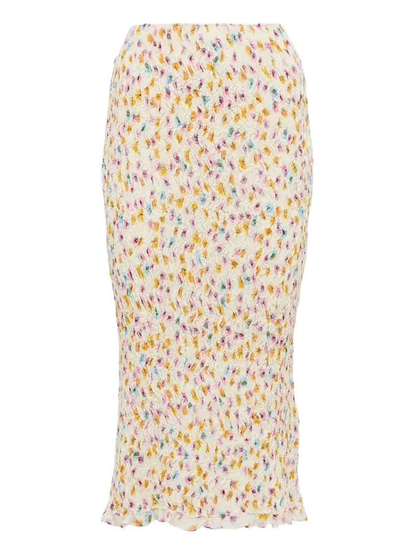 Dorothee Schumacher Floral Plisse Midi Skirt - Multicoloured