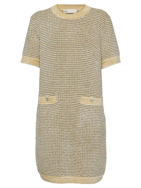 Tory Burch Striped Velvet Mini Dress - Multicoloured