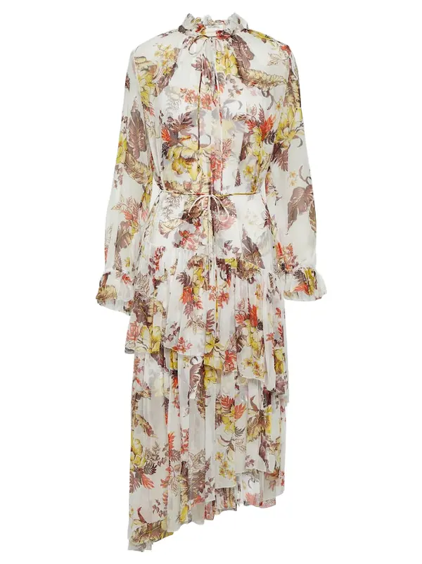 Zimmermann Matchmaker Floral Tiered Midi Dress - Multicoloured