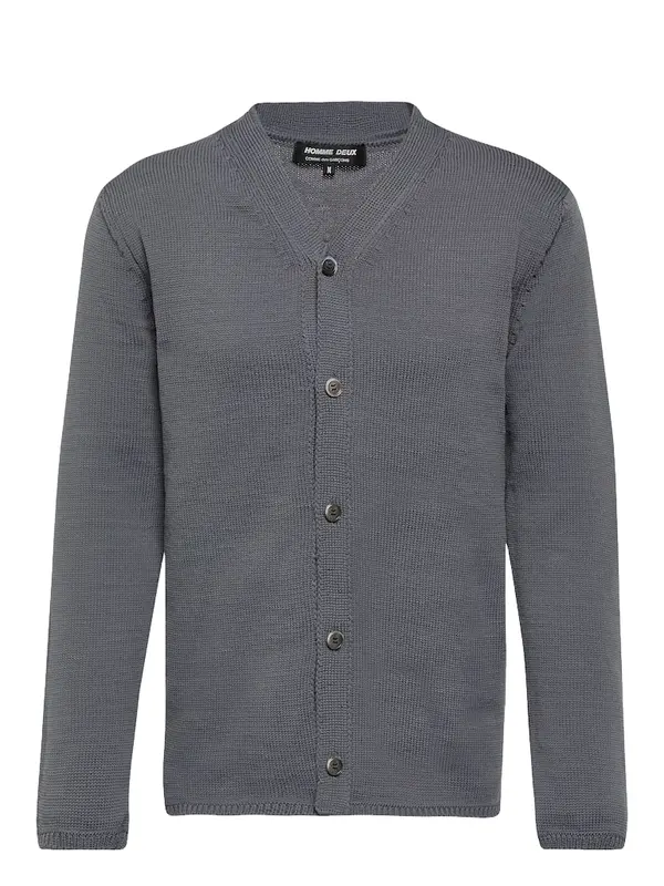 Comme Des Garçons V-neck Jersey Cardigan - Grey