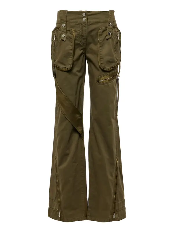 Blumarine Mid-rise Flared Cargo Jeans - Blue