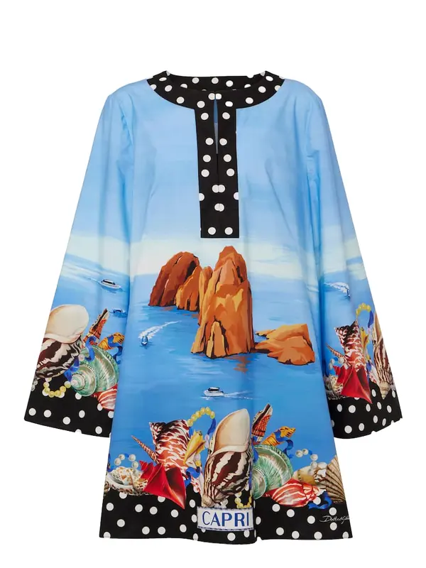 Dolce & Gabbana Capri Printed Cotton Kaftan - Multicoloured