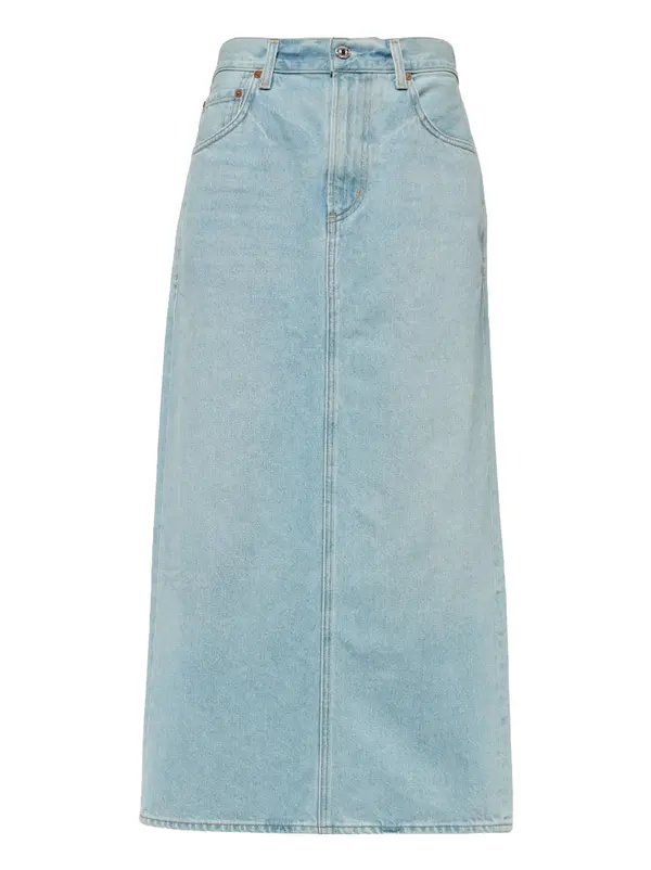 Citizens Of Humanity Verona Mid-rise Denim Midi Skirt - Blue