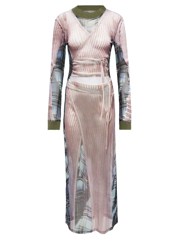 Y/project X Jean Paul Gaultier Trompe L'oeil Maxi Dress - Multicoloured
