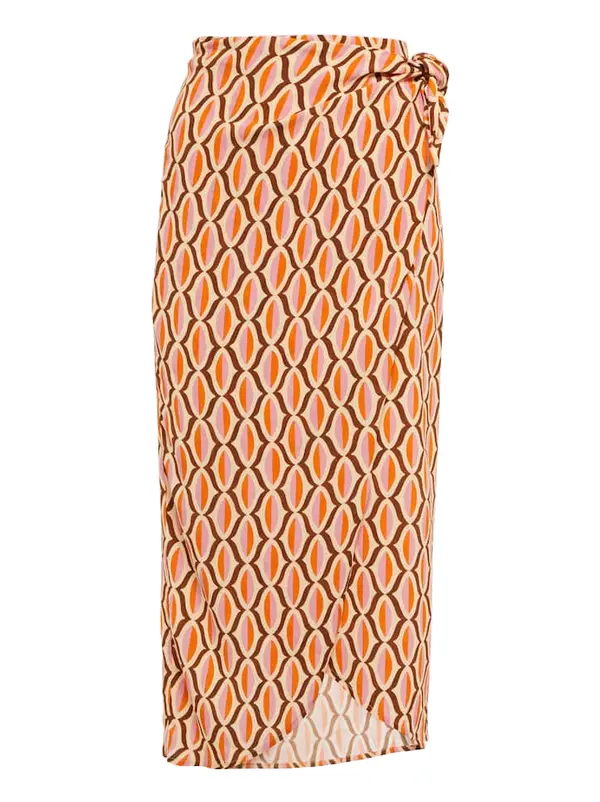 Velvet By Graham & Spencer Alisha Printed Crepe Wrap Skirt - Multicoloured