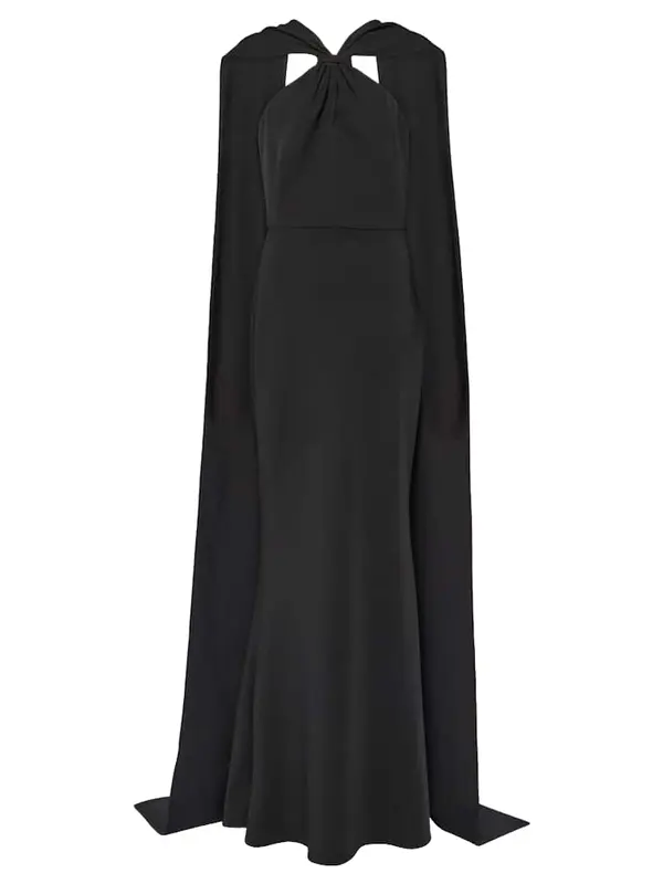 Safiyaa Lilien Caped Gown - Black
