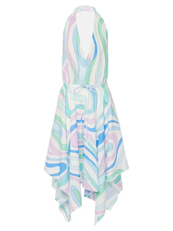 Emilio Pucci Marmo Printed Halterneck Mini Dress - Multicoloured