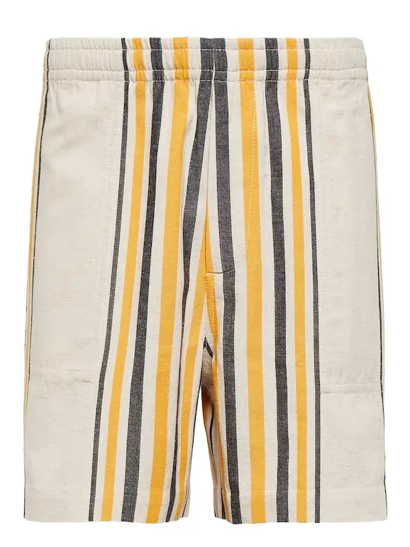 BODE Namesake Striped Cotton Shorts - Multicoloured