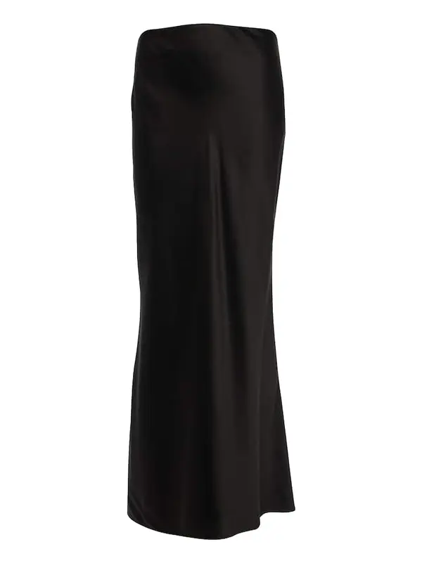 THE SEI Silk Maxi Skirt - Black