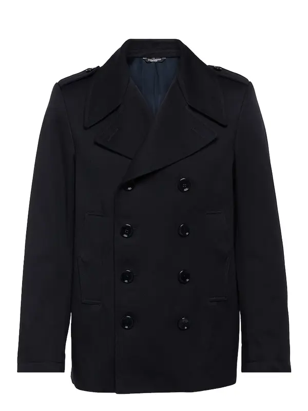 Dolce & Gabbana Cotton Pea Coat - Blue