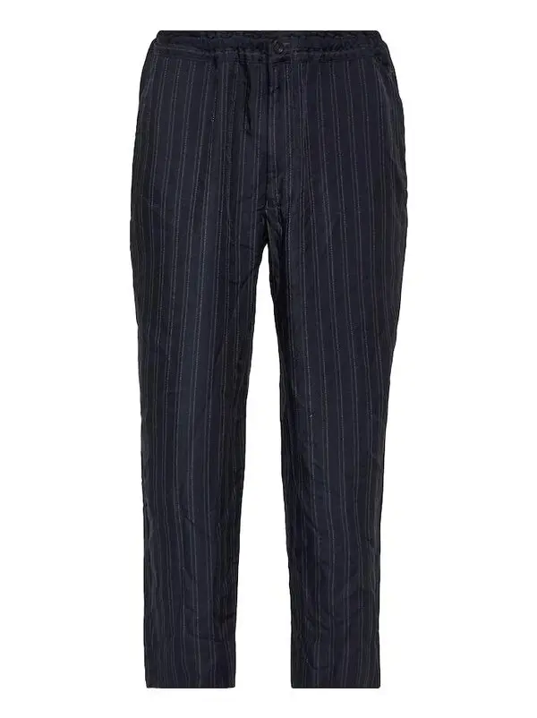 Comme Des Garçons Striped Straight Leg Pants - Blue
