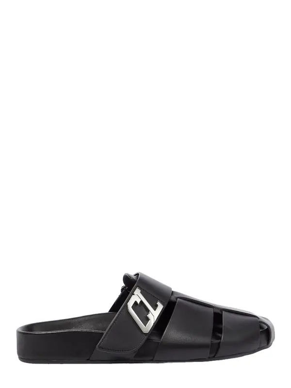 CHRISTIAN LOUBOUTIN Abubizz Leather Slippers - Black