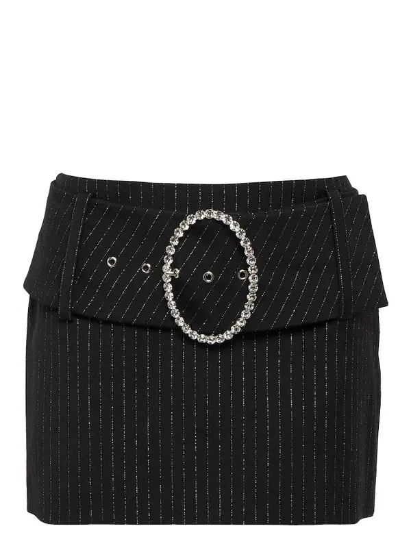 Alessandra Rich Low-rise Pinstriped Miniskirt - Multicoloured