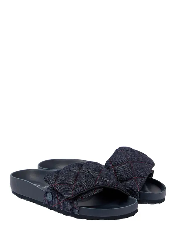 BIRKENSTOCK Sylt Quilted Denim Slides - Blue