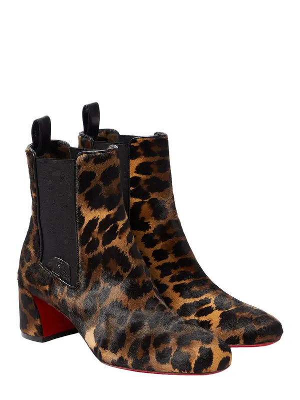 CHRISTIAN LOUBOUTIN Turelastic Leather Ankle Boots - Brown