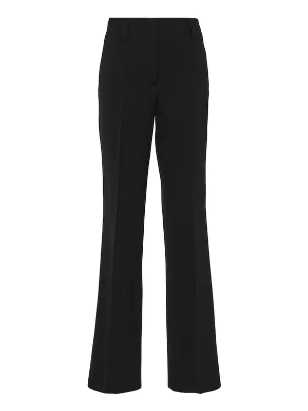 Dries Van Noten High-rise Wool-blend Straight Pants - Black