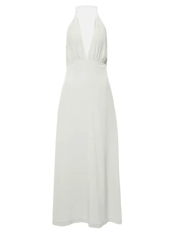 TOTEME Halterneck Silk Maxi Dress - Silver